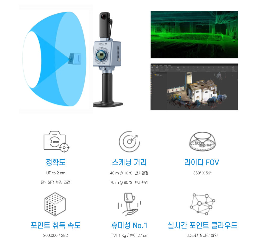 [3D프린터 스토어™] 핸드헬드 광대역 3D스캐너 - FJD Trion P1